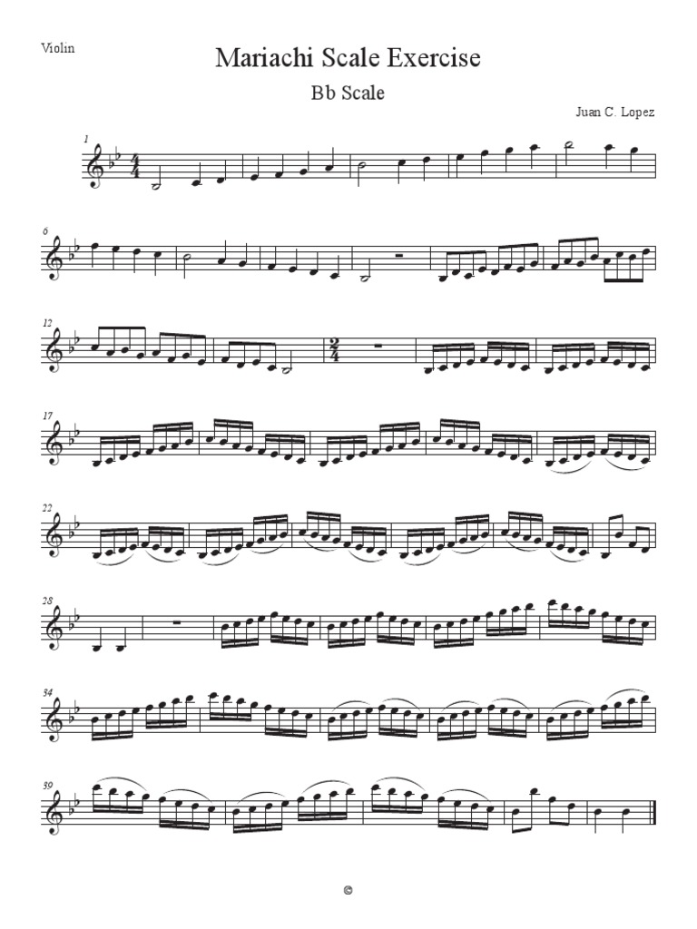 BB Major Scale Exercise - Violin | PDF