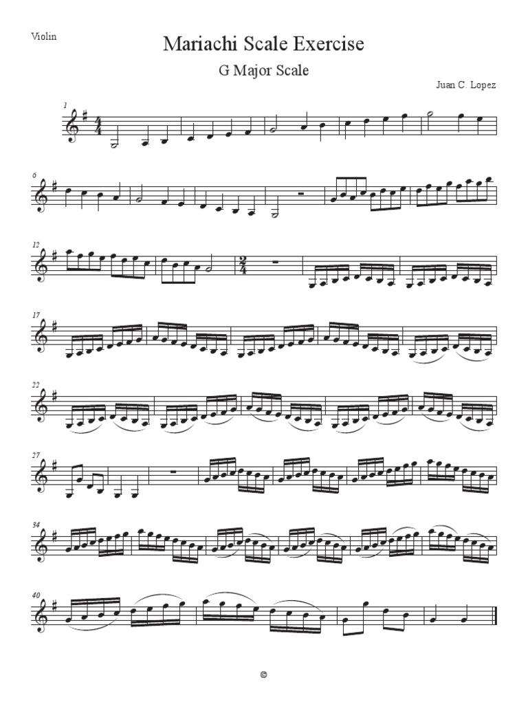 G Major Scale Exercise - Violin | PDF