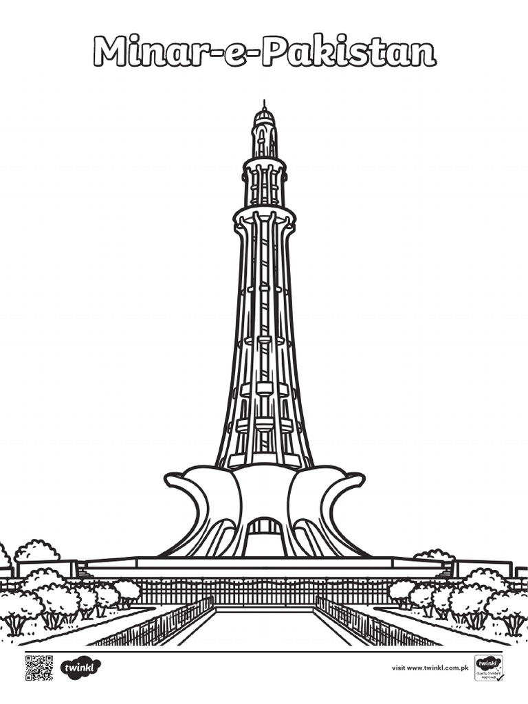 PK H 1641912623 Minar e Pakistan Colouring Sheet - Ver - 1 | PDF