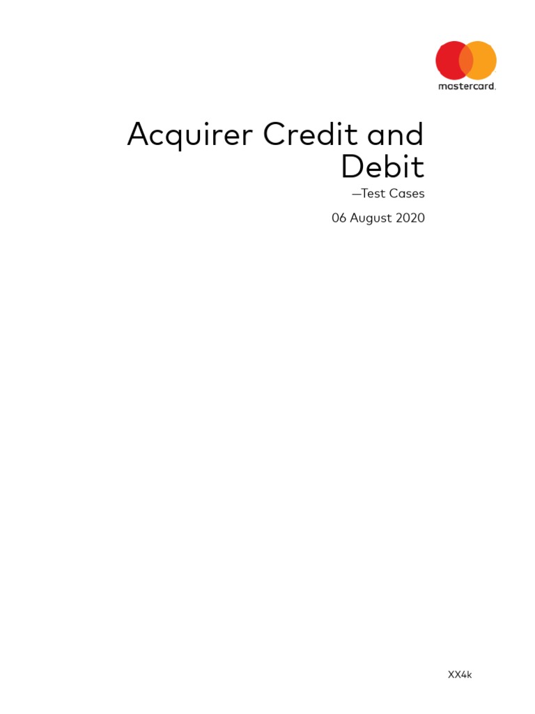 Acquirer Credit and Debit - Test Cases (2020) | PDF
