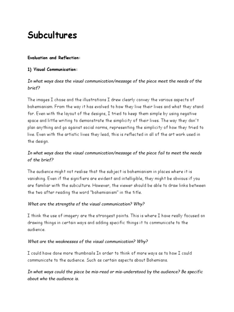 Subcultures | Download Free PDF | Communication | Cognition