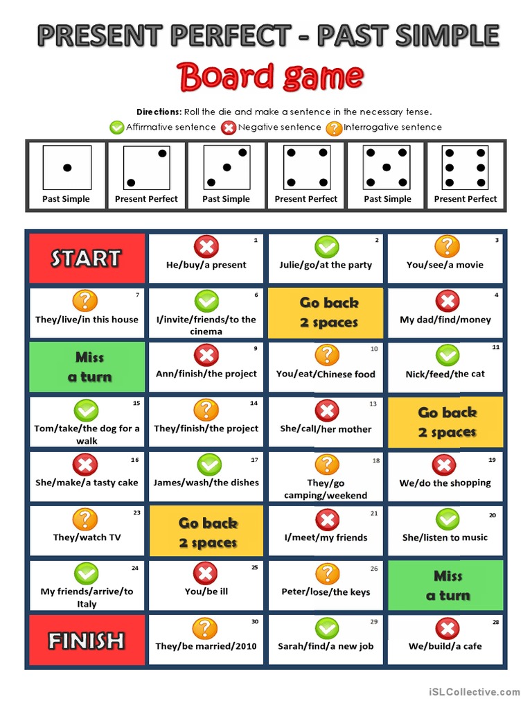 Present Perfect vs Past Simple Game | PDF | Syntax | Linguistics
