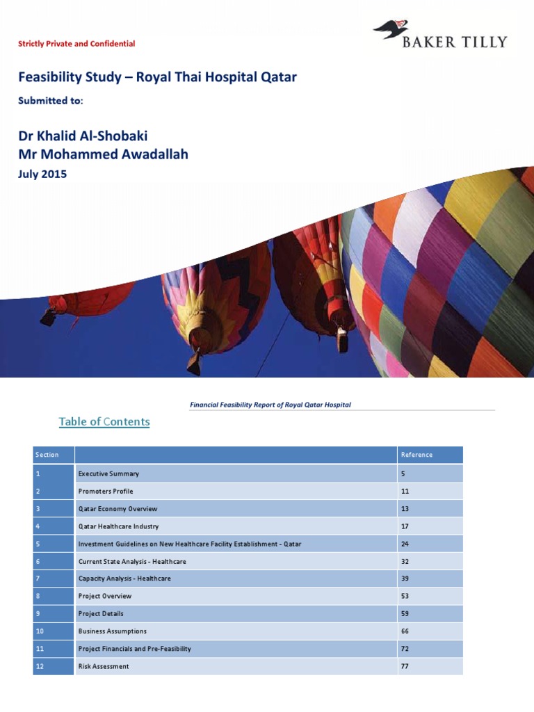Royal Thai Hospital Qatar Feasibility Study Report Version Pdf