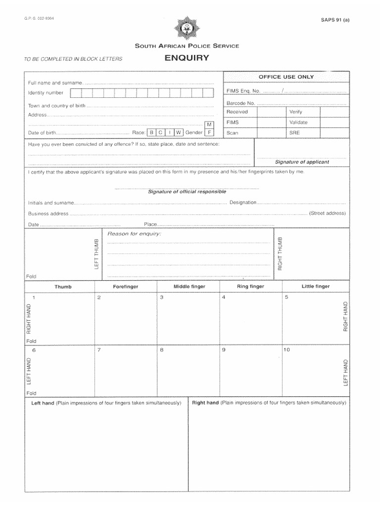SAPS 91a | PDF