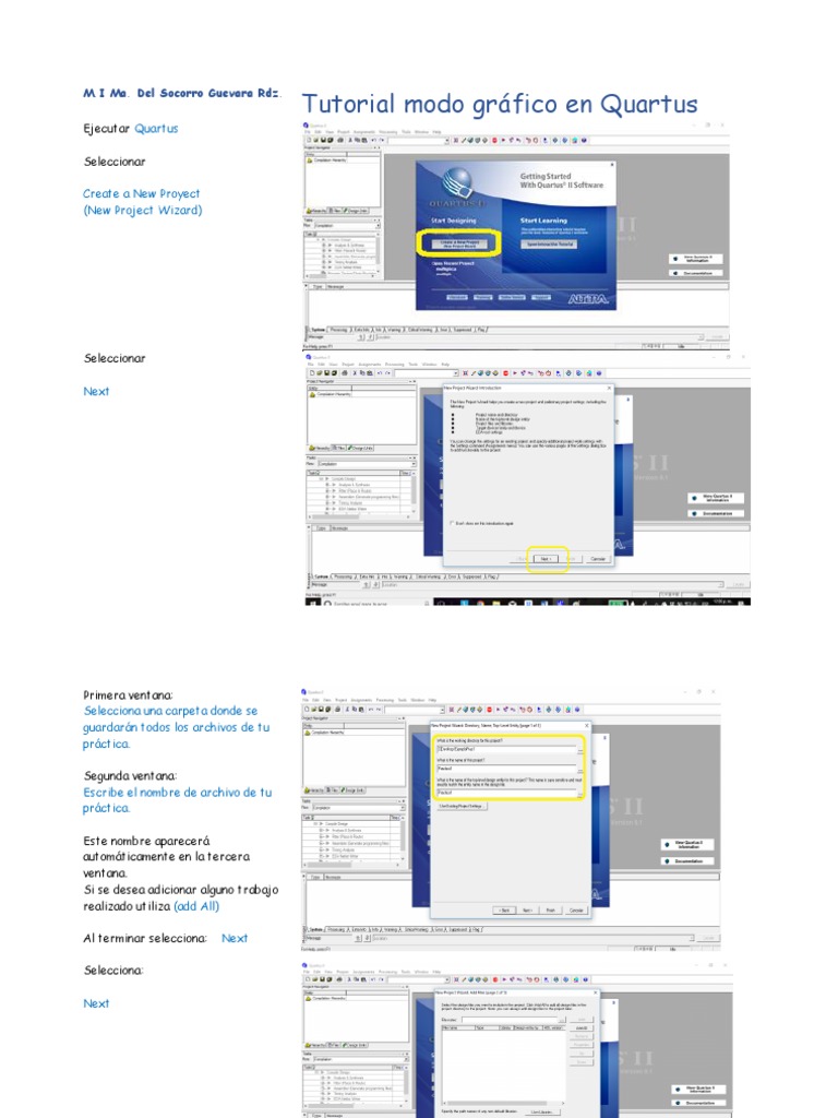 Tutorial gráfico en Quartus | PDF | Ventana (informática) | Software