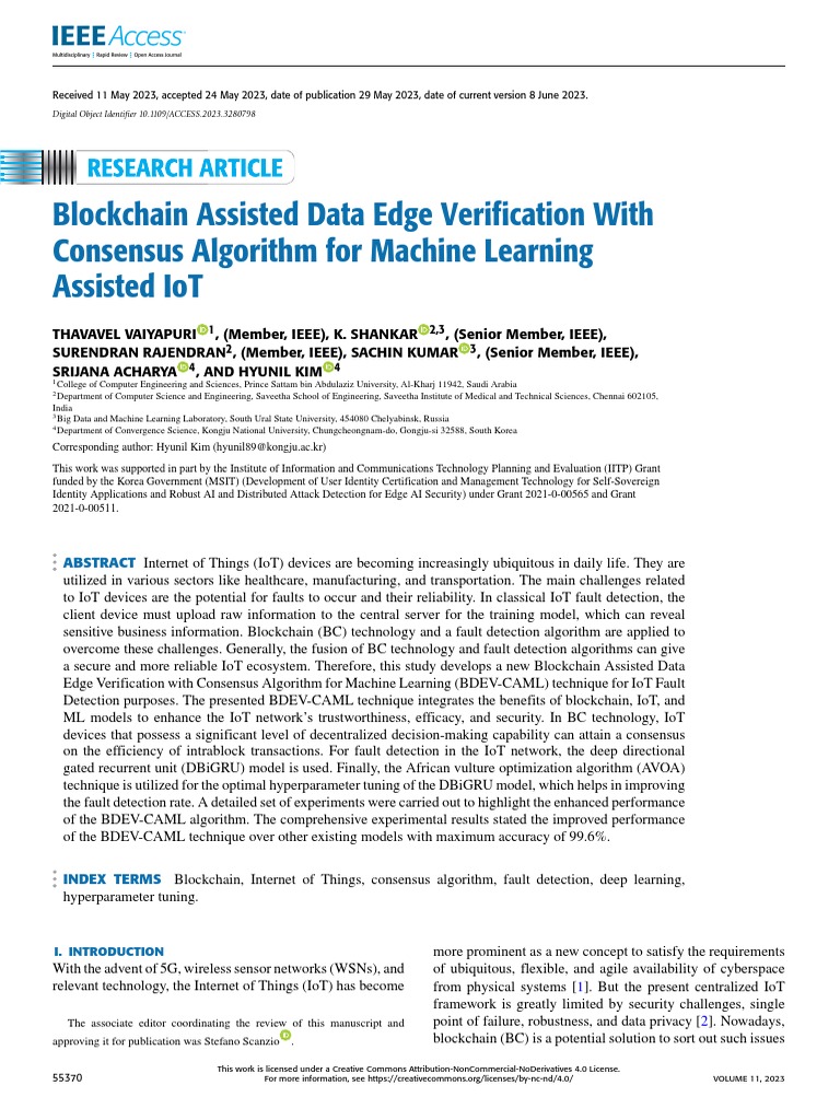 Blockchain Assisted Data Edge Verification With Consensus Algorithm For Machine Learning