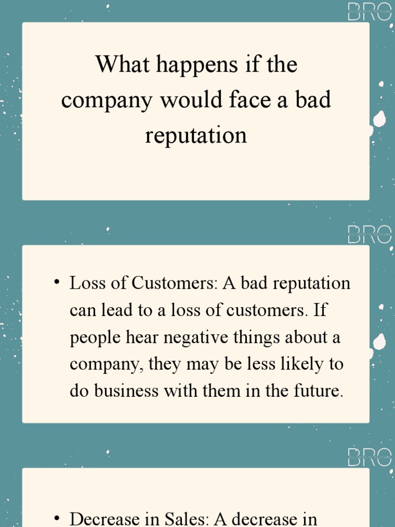 Effects of Bad Company Reputation | PDF | Business