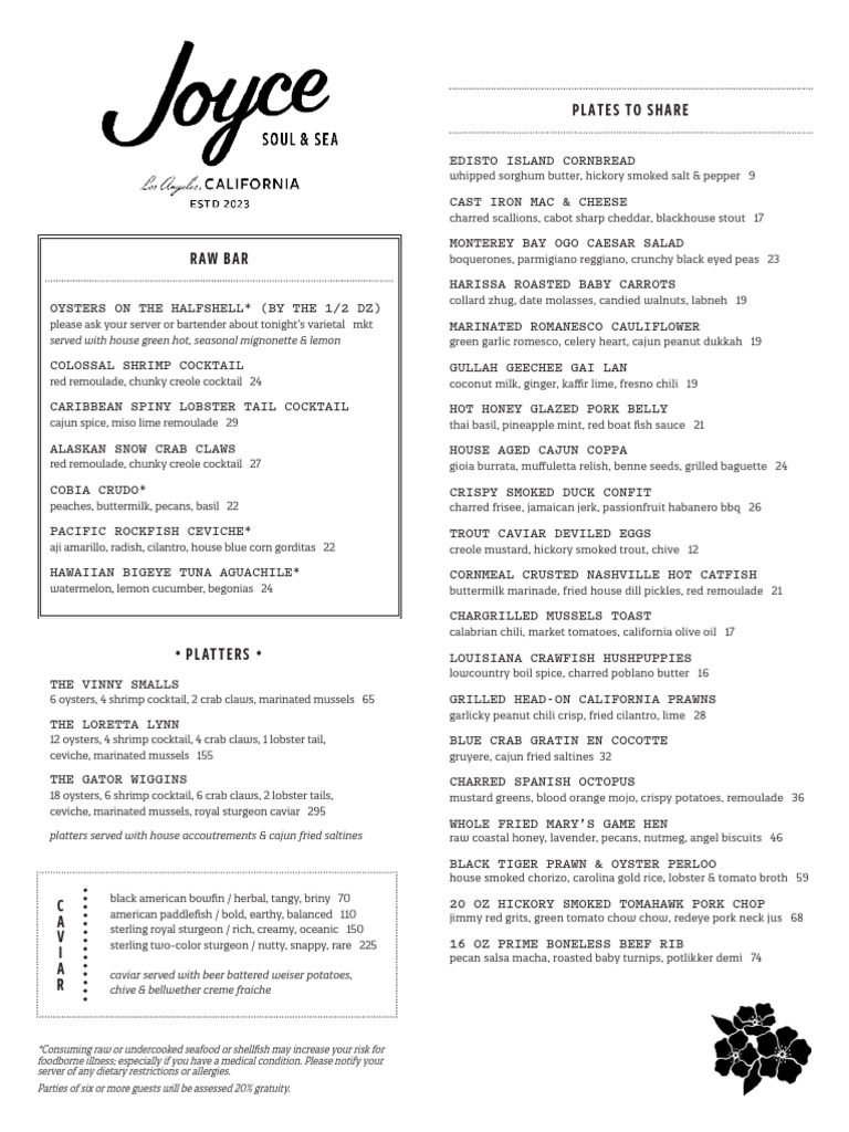 Dinner Menu | PDF | Louisiana Creole Cuisine | Barrel