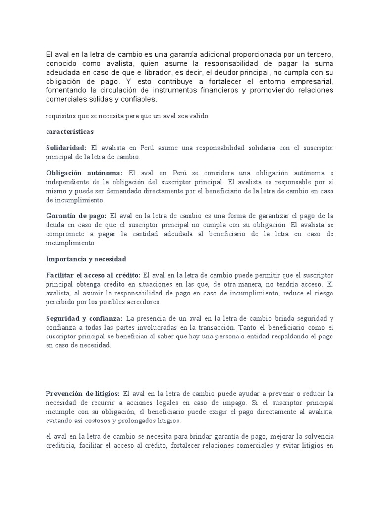 El Aval | PDF | Pagaré | Pagos
