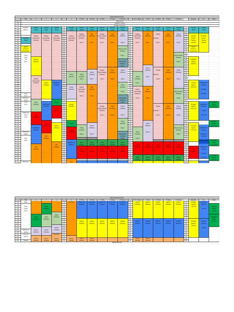 2022-2023 School Master Schedule | PDF | Observation | Interpersonal ...