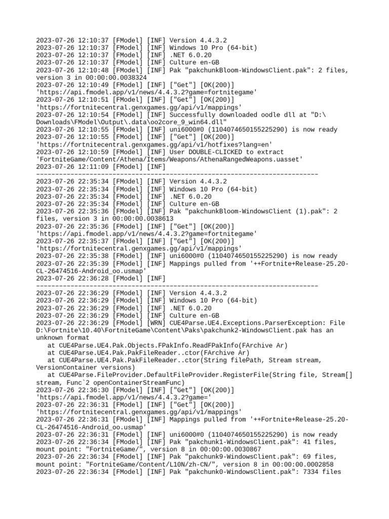 FModel Log 2023 07 26 | PDF