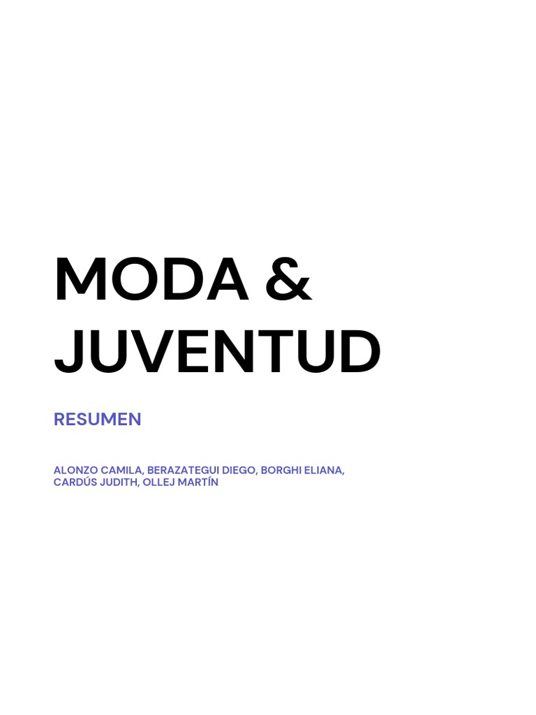 Resumen MODA | PDF | Ropa | Moda