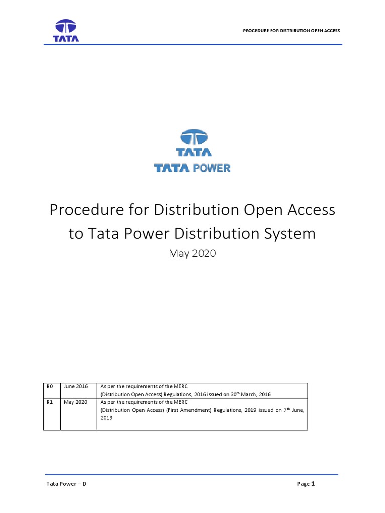 Tata Power Distribution Open Access Guide | PDF | Open Access ...