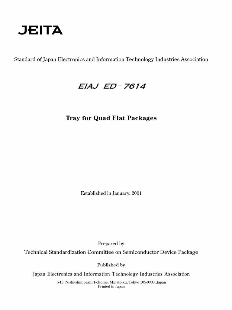JEDEC Standard for QFP Trays | PDF | Integrated Circuit