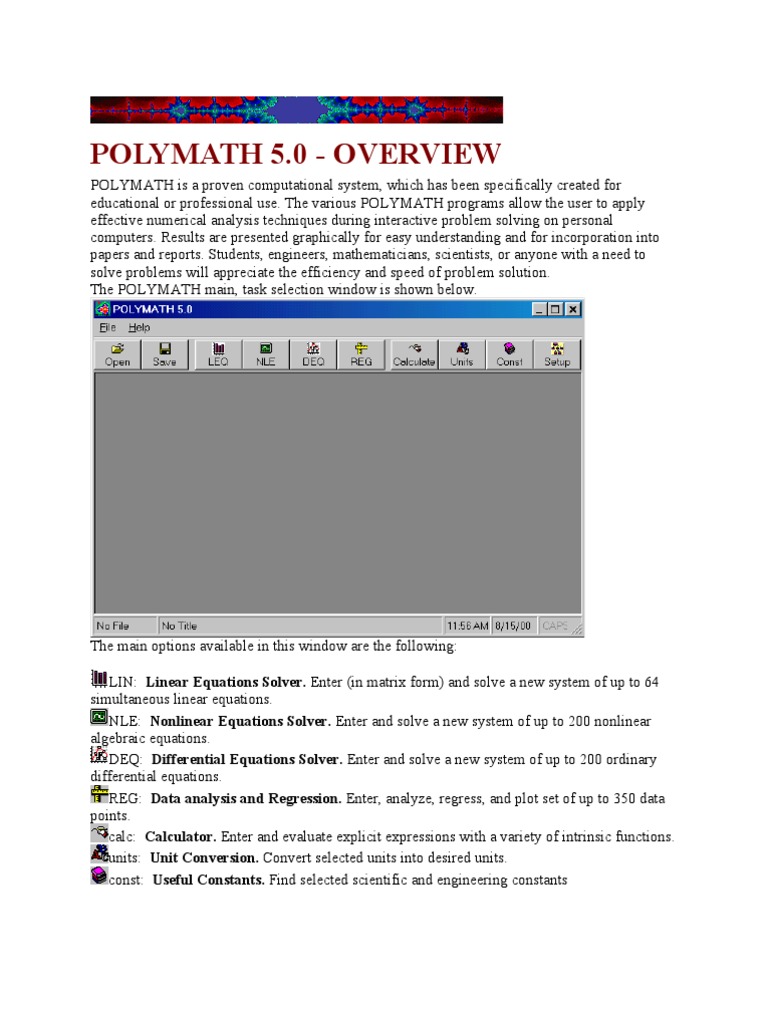 Polymath 5 Overview | PDF | Regression Analysis | Errors And Residuals