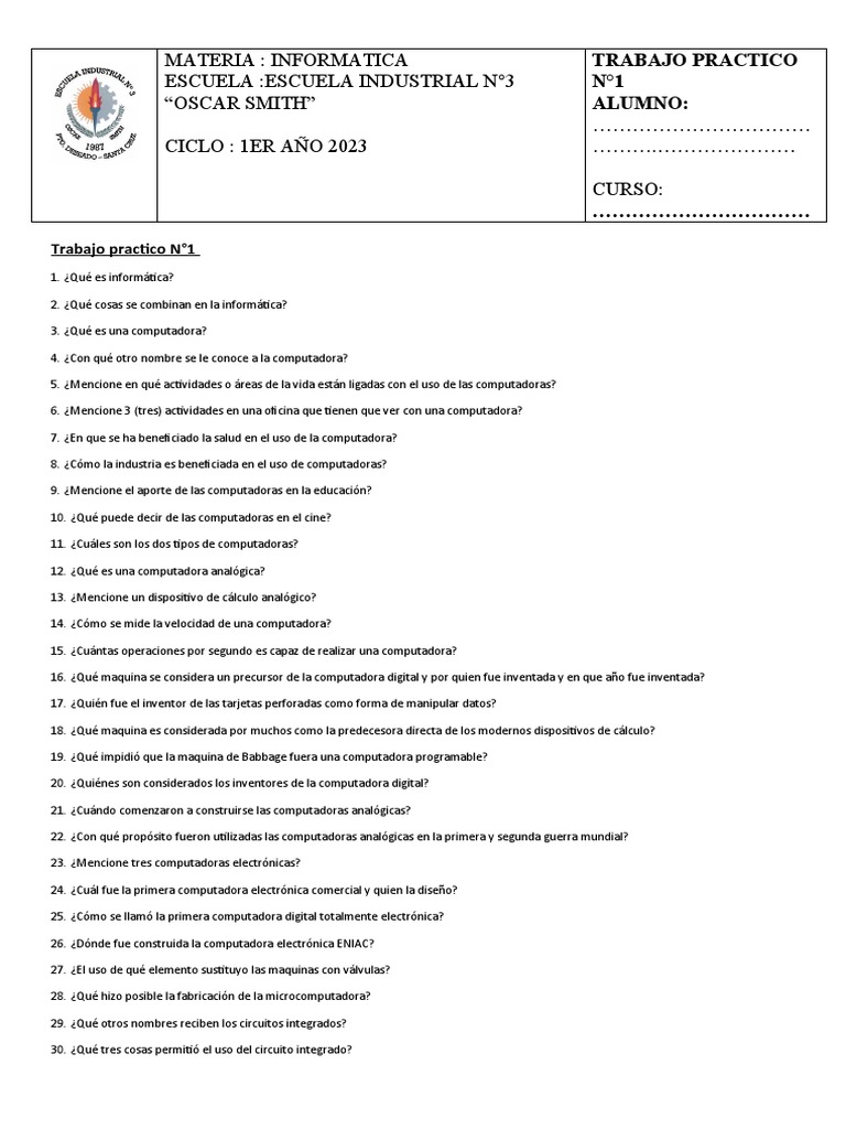 Trabajo Practico N°1 | PDF Trabajo Practico N°1 | PDF