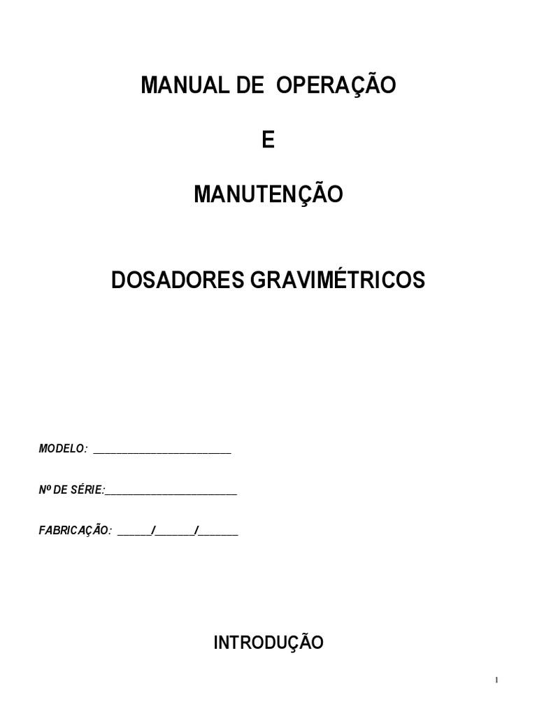 Manual Dosador Gravimetrico | PDF