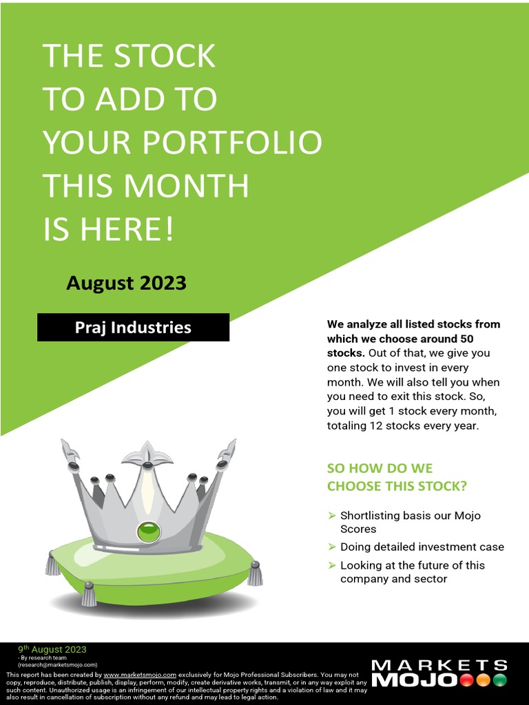 Praj Industries: Stock of the Month August 2023 | PDF