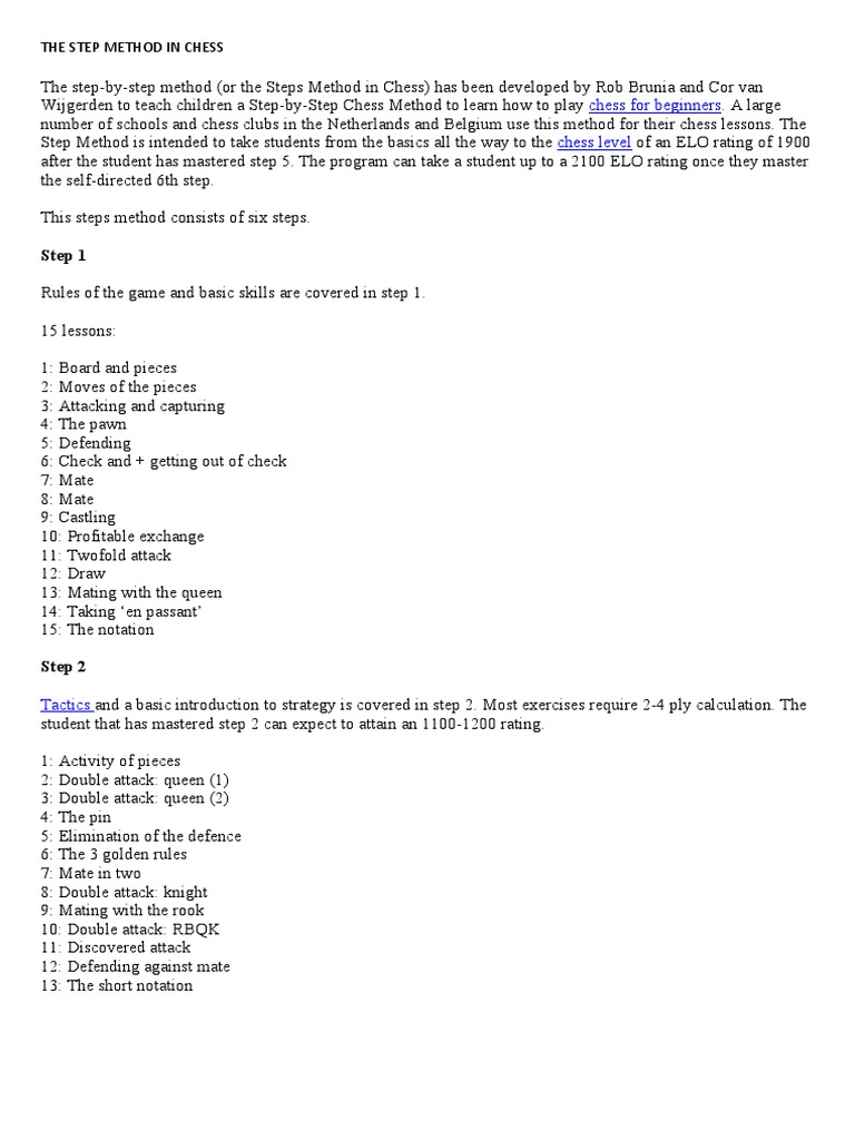 The 5 Step Method in Chess | PDF | Chess Strategy | Chess