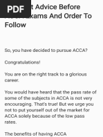 ACCA EXAM 2025 Time Schedule | PDF