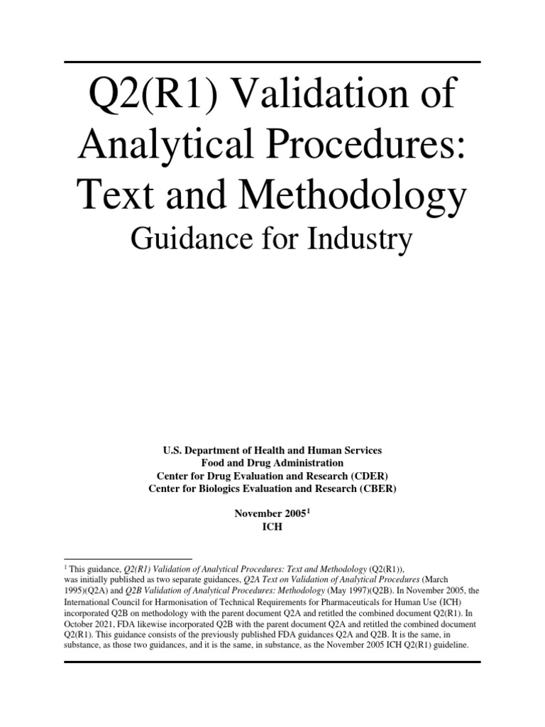 2005 - ICH Q2 (R1) Validation of Analytical Procedures - Text and ...
