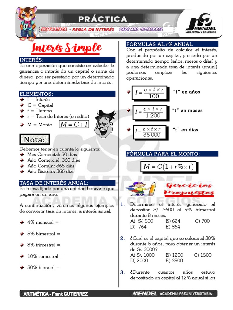 REGLA DE INTERÉS SIMPLE - Básico | PDF