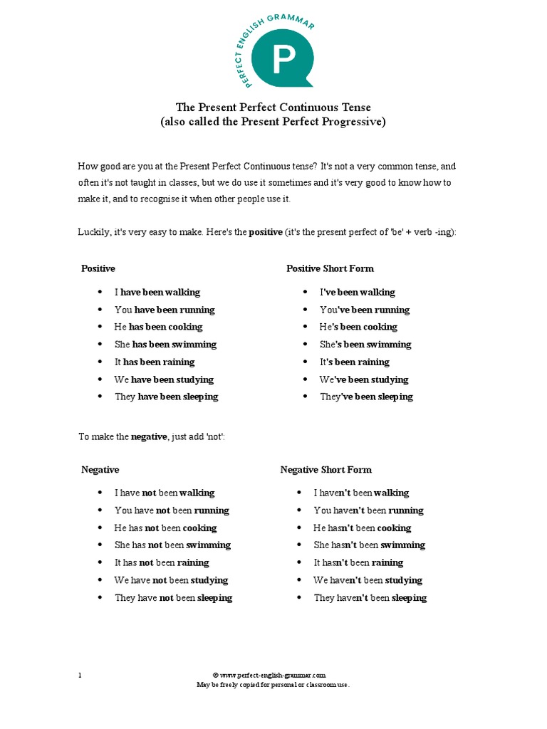 Understanding Present Perfect Continuous | PDF | Language Families | Syntax