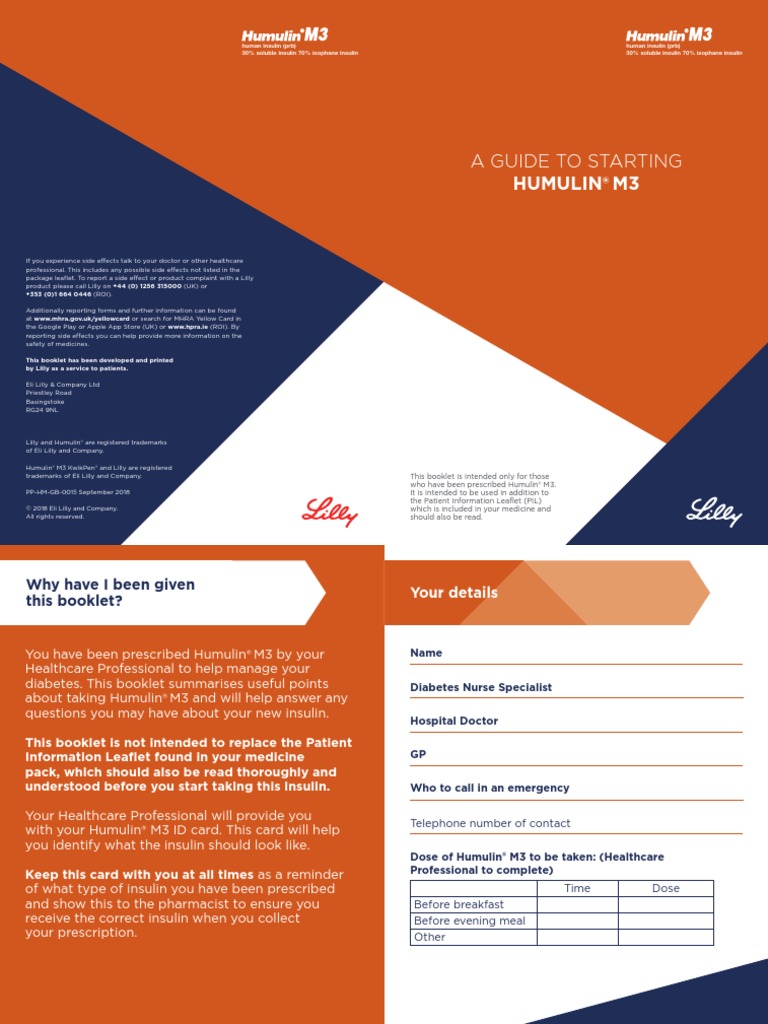 Humulin m3 Patient Booklet | PDF