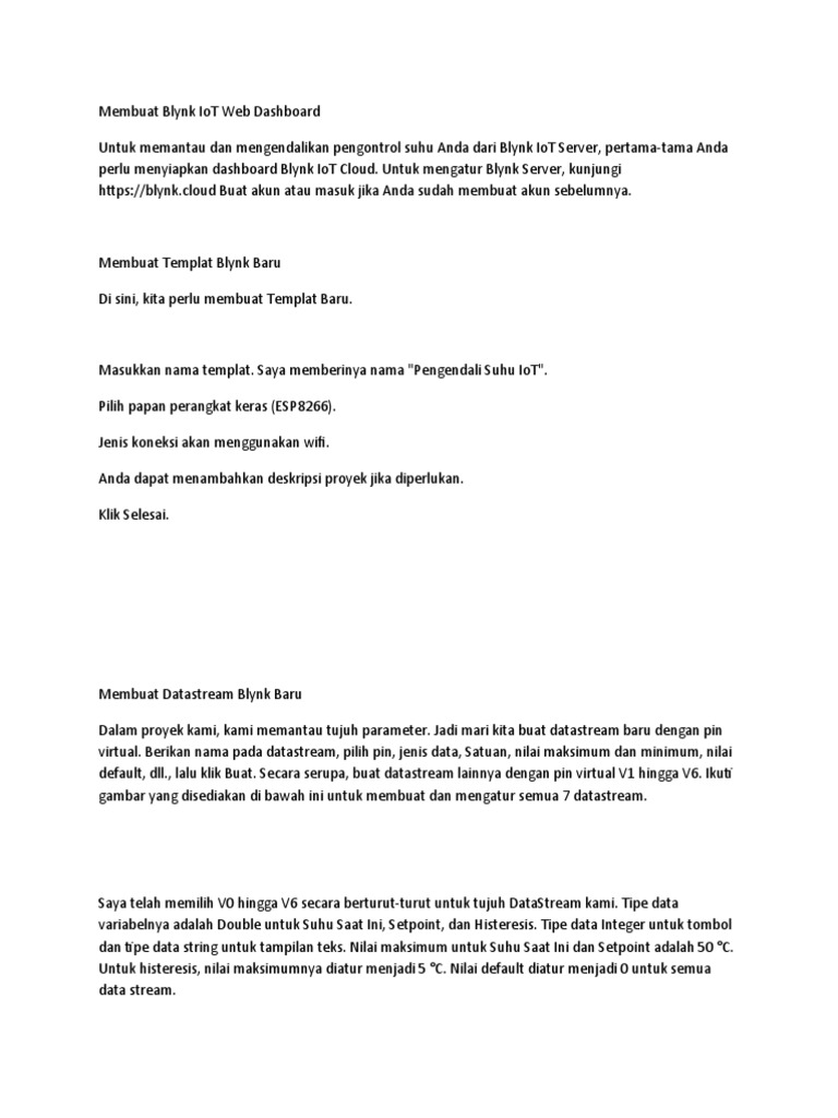 blynk web desain tutorial | PDF