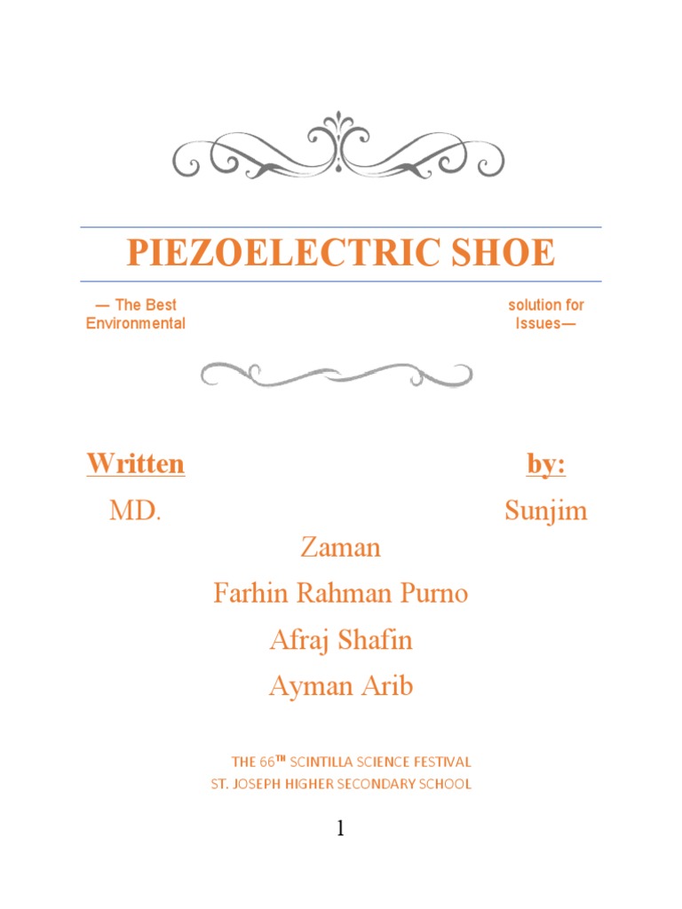 Piezoelectric Shoe | PDF