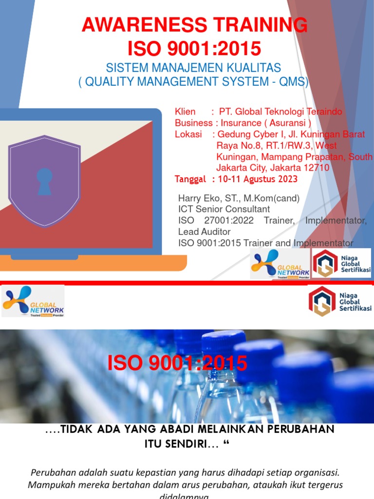 Awarenes ISO 9001 HE 10-11agt2023 For PT. Global Teknologi Teraindo | PDF