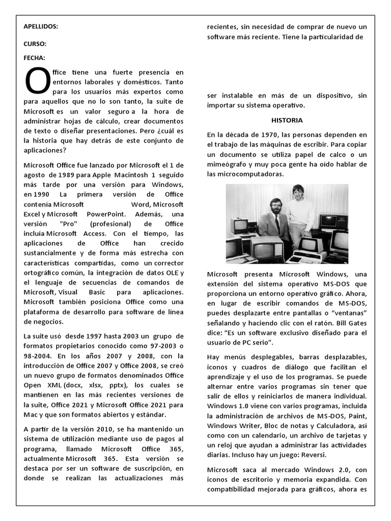 Historia de Office | PDF