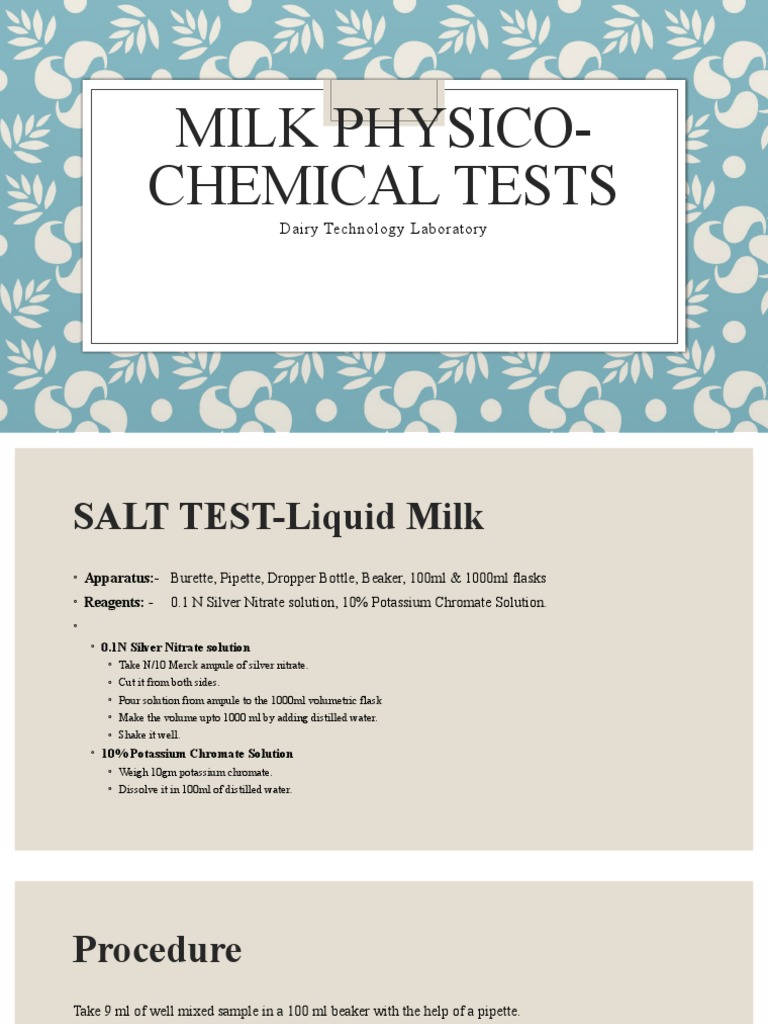 L3 Physicochemical Testing 1 | PDF | Chemistry | Physical Sciences