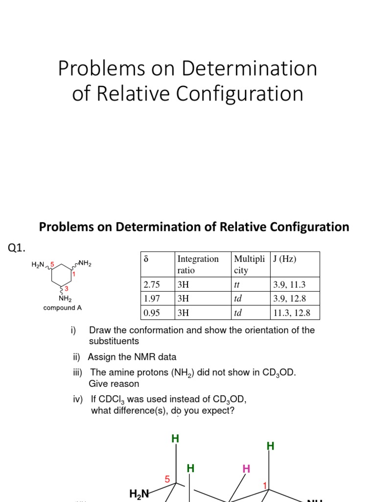 NMR Data Analysis for Relative Configuration | PDF | Amine | Proton ...
