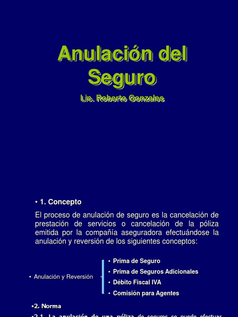 Anulacion Del Seguro | PDF | Finanzas y administración del dinero