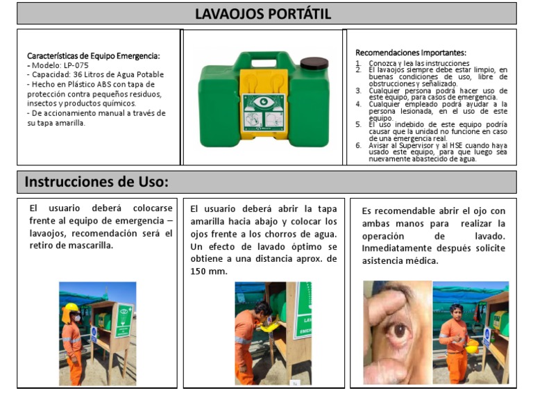 Lavaojos - Instrucciones de Uso | PDF | Agua Lavaojos - Instrucciones de Uso | PDF | Agua