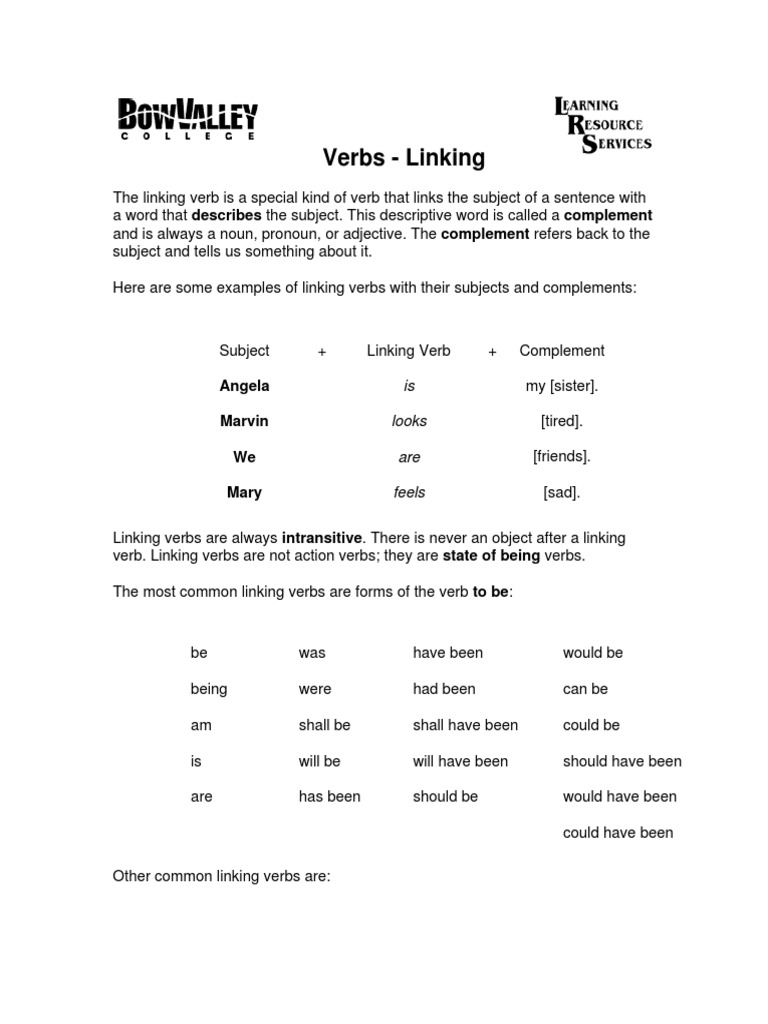 Grammar Verbs Link | PDF