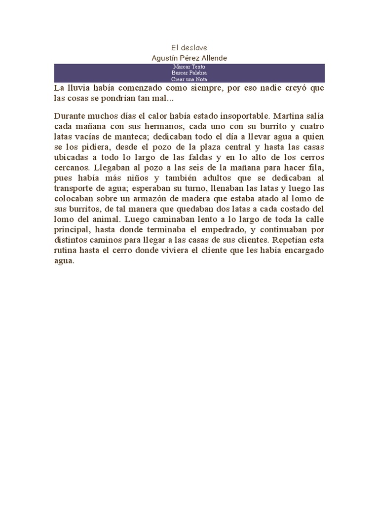 El deslave: Cuento para niños | PDF