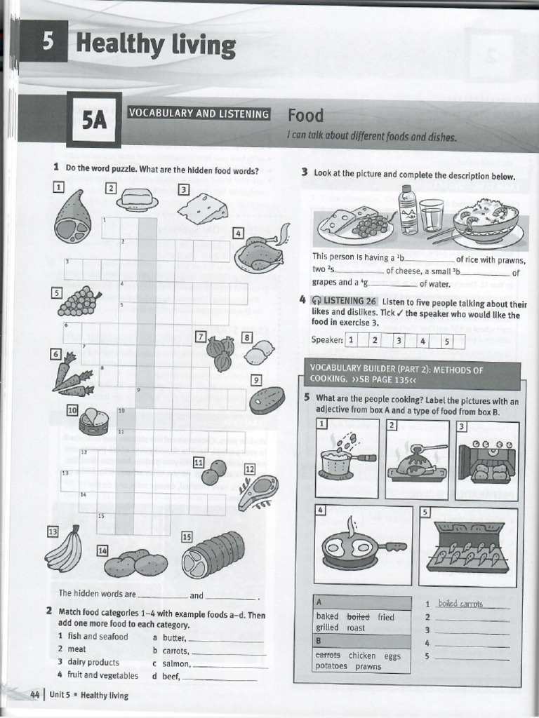 Solutions WB Elementary Unit 5 Healthy Living | PDF