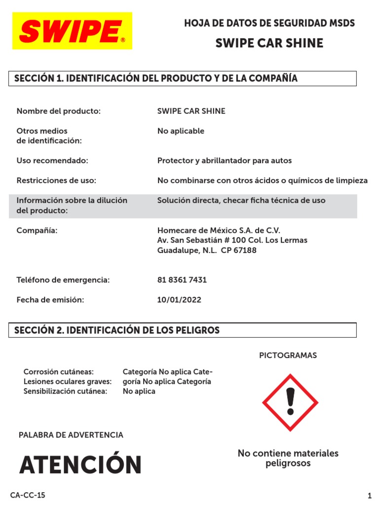 Atención: Swipe Car Shine | PDF