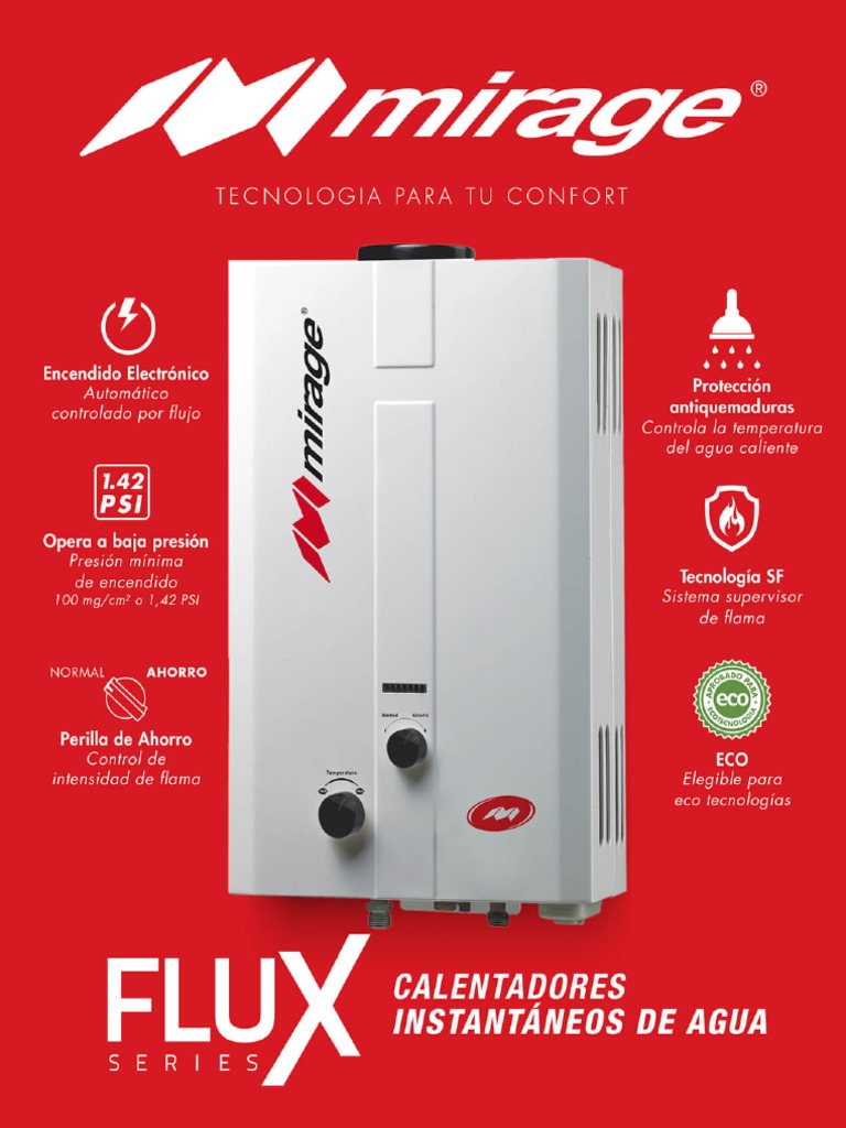 Calentador Mirage Flux Basic | PDF