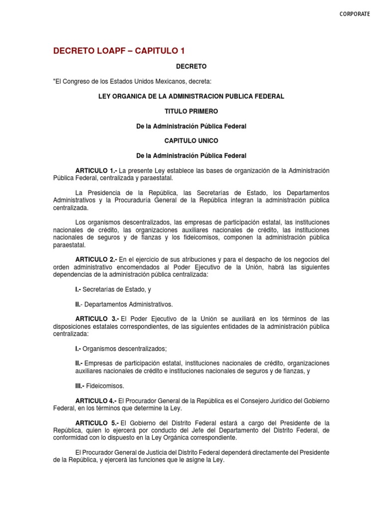 Loapf - Capitulo 1 | PDF | Política | Ciencias sociales