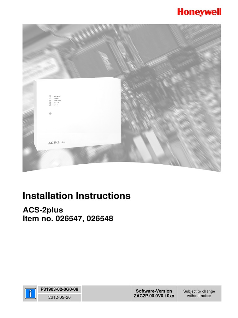 ACS-2 Plus-Installationmanua P31903 02 0G0 08 | PDF