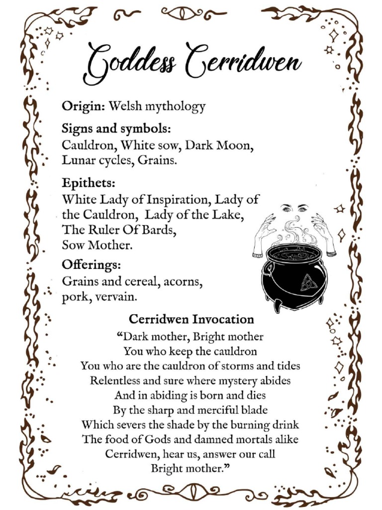 Cerridwen Goddess Offerings Correspondences | PDF