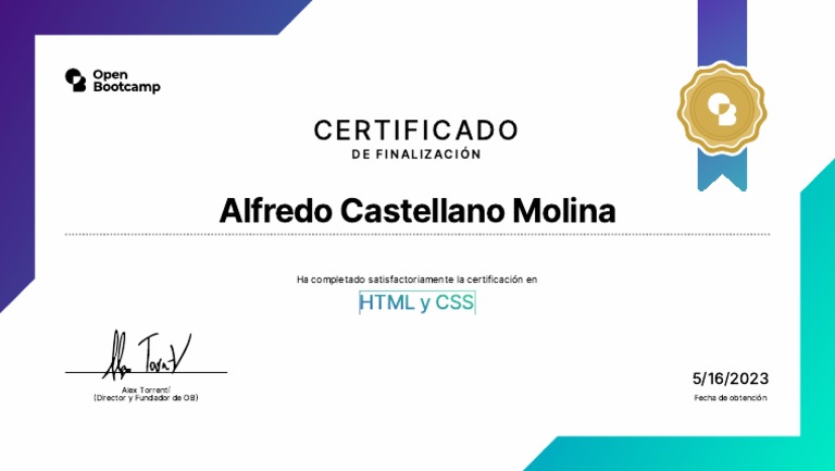 Certificado Html Y Css Alejandro Pdf