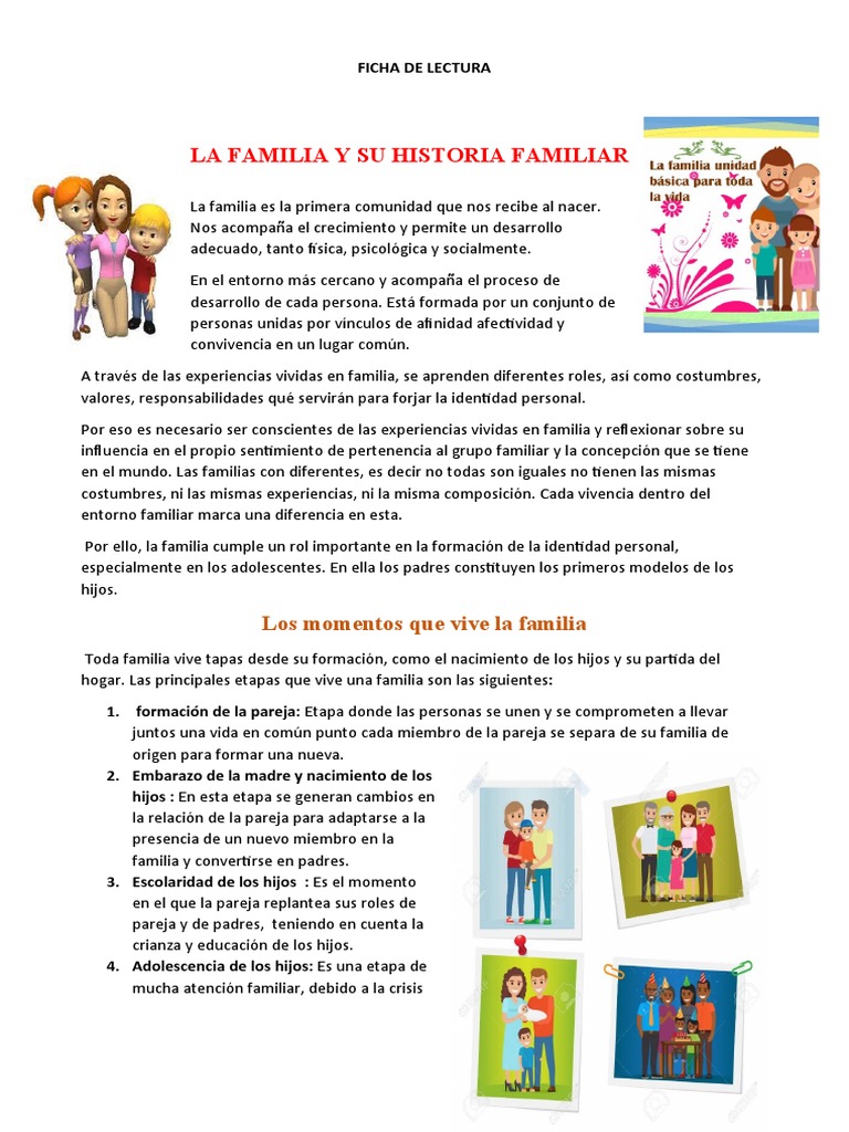 S.1 La Familia Y Su Historia Familiar (Ficha Lect.) | PDF