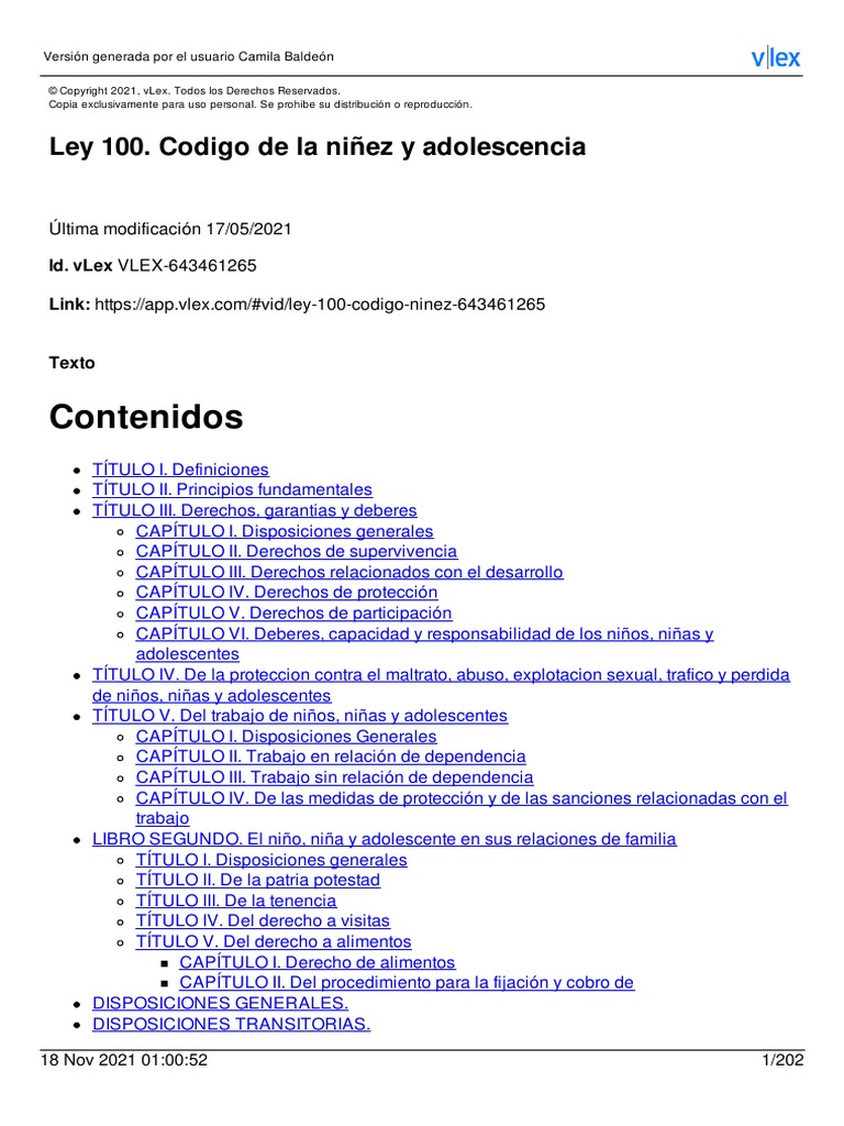 Codigo de La Niñez y Adolescencia | PDF | Invalidez | Mandato