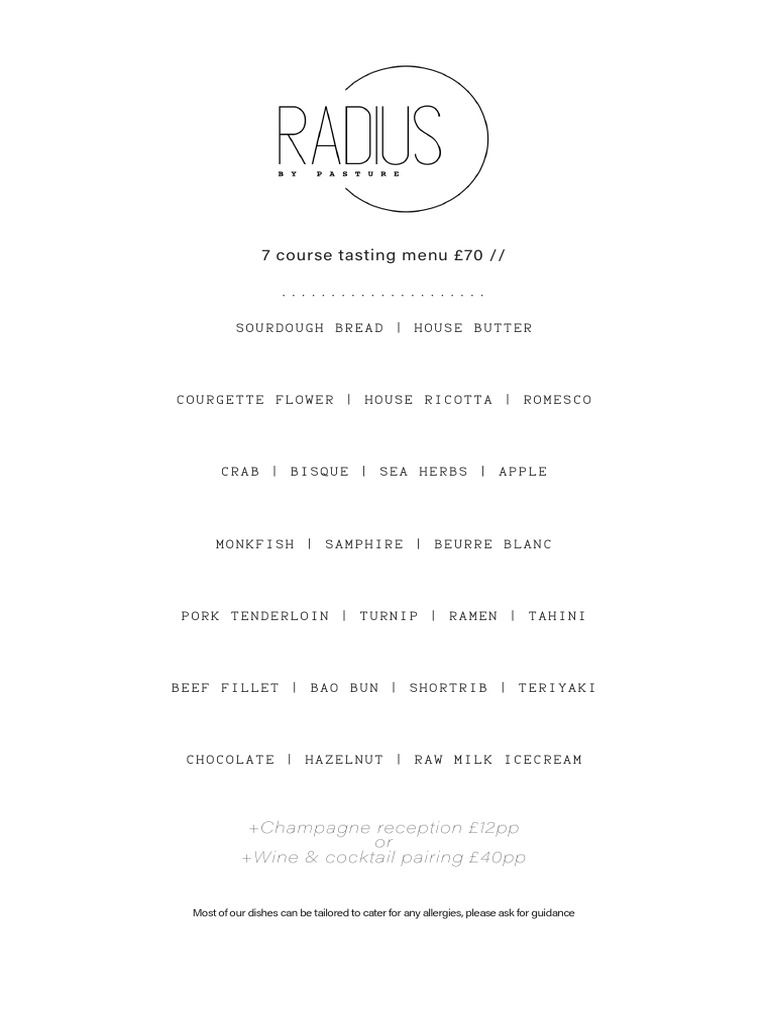 Radius by Pasture 7 COURSE MENU JUNE 2023 | PDF Radius by Pasture 7 COURSE MENU JUNE 2023 | PDF