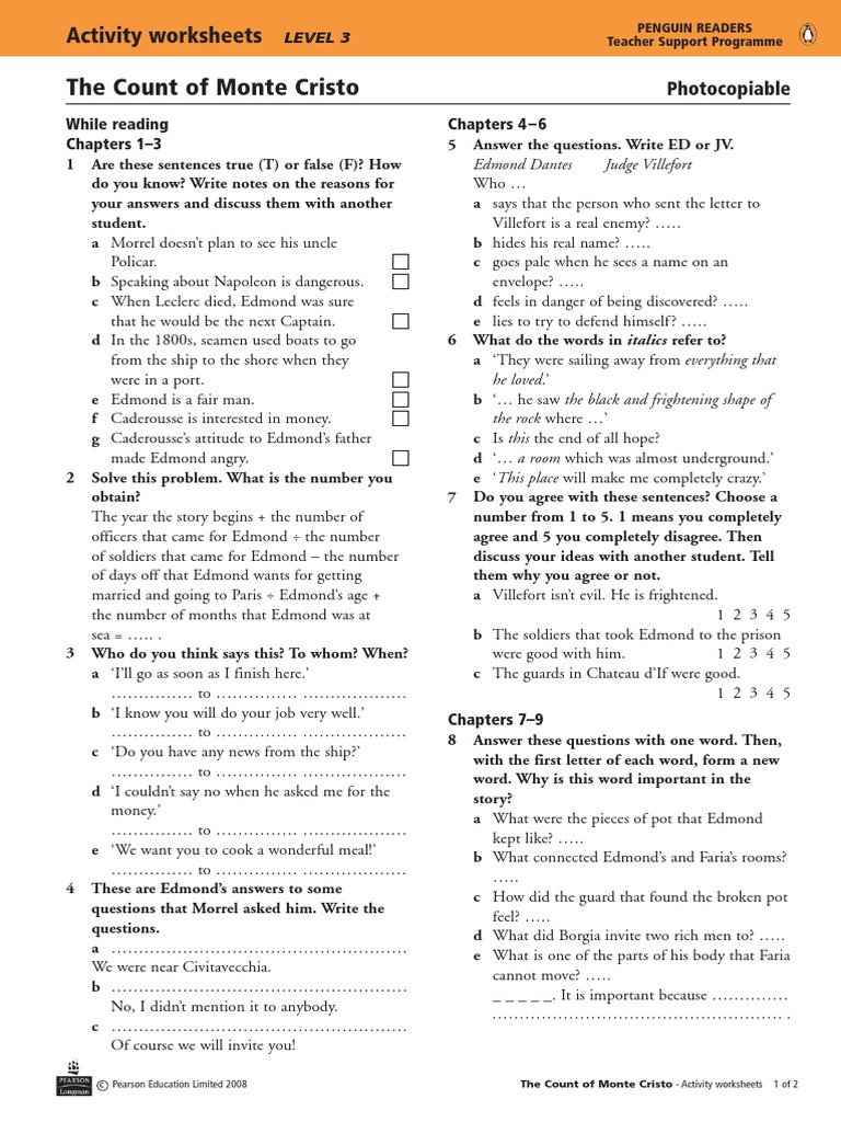Worksheets | PDF | The Count Of Monte Cristo