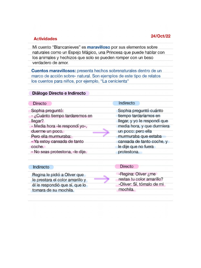 Definicion Estilo Directo e Indirecto | PDF